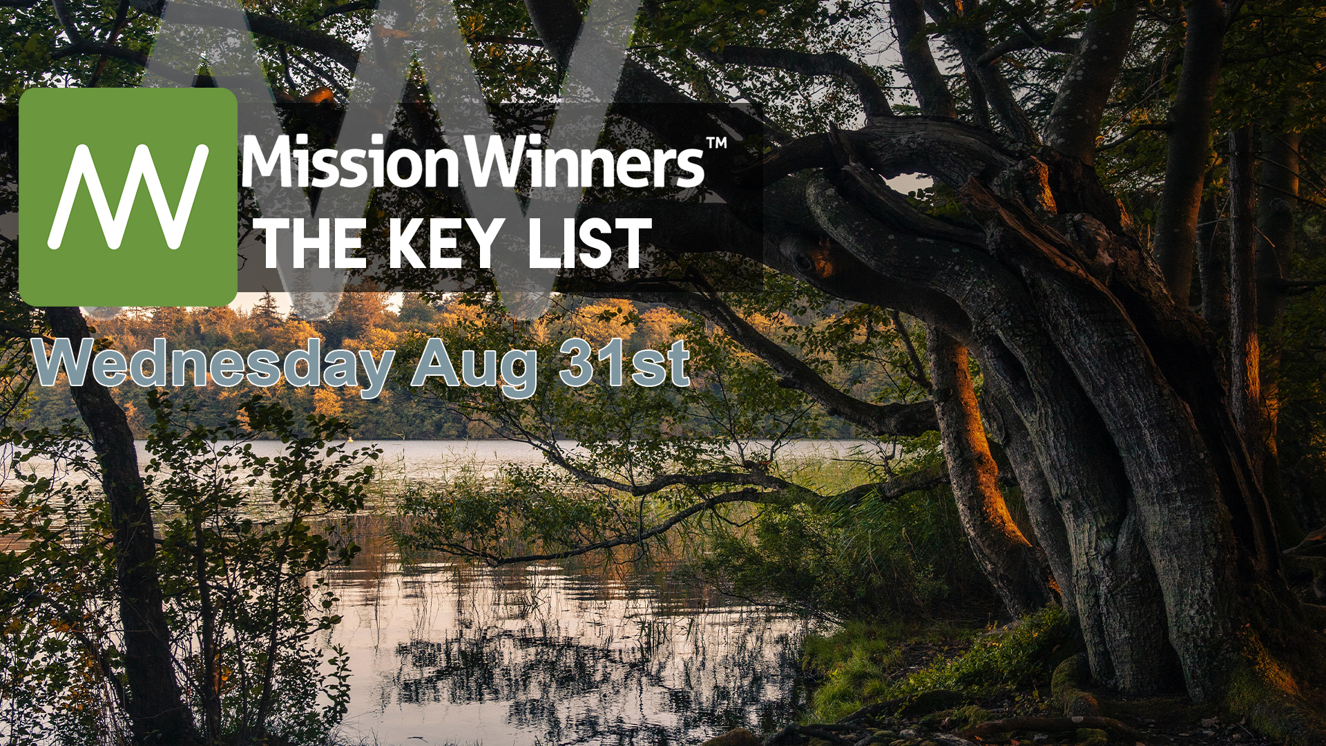 Key List Wednesday Aug 31 2022 - Mission Winners