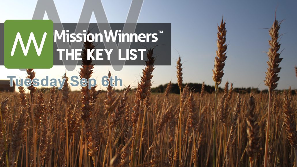 Key List Tuesday Sep 06 2022 - Mission Winners