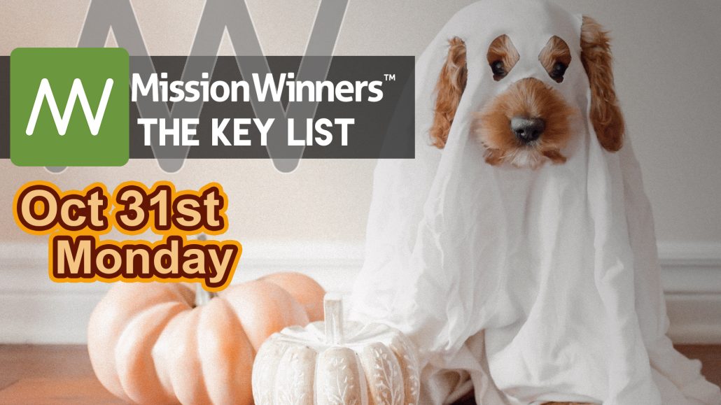 Key List Monday Oct 31 2022 - Mission Winners