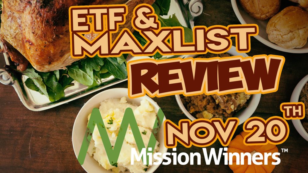 Weekly ETF Market Evaluation & MAXLIST Review - Nov 20 2022 - Mission ...
