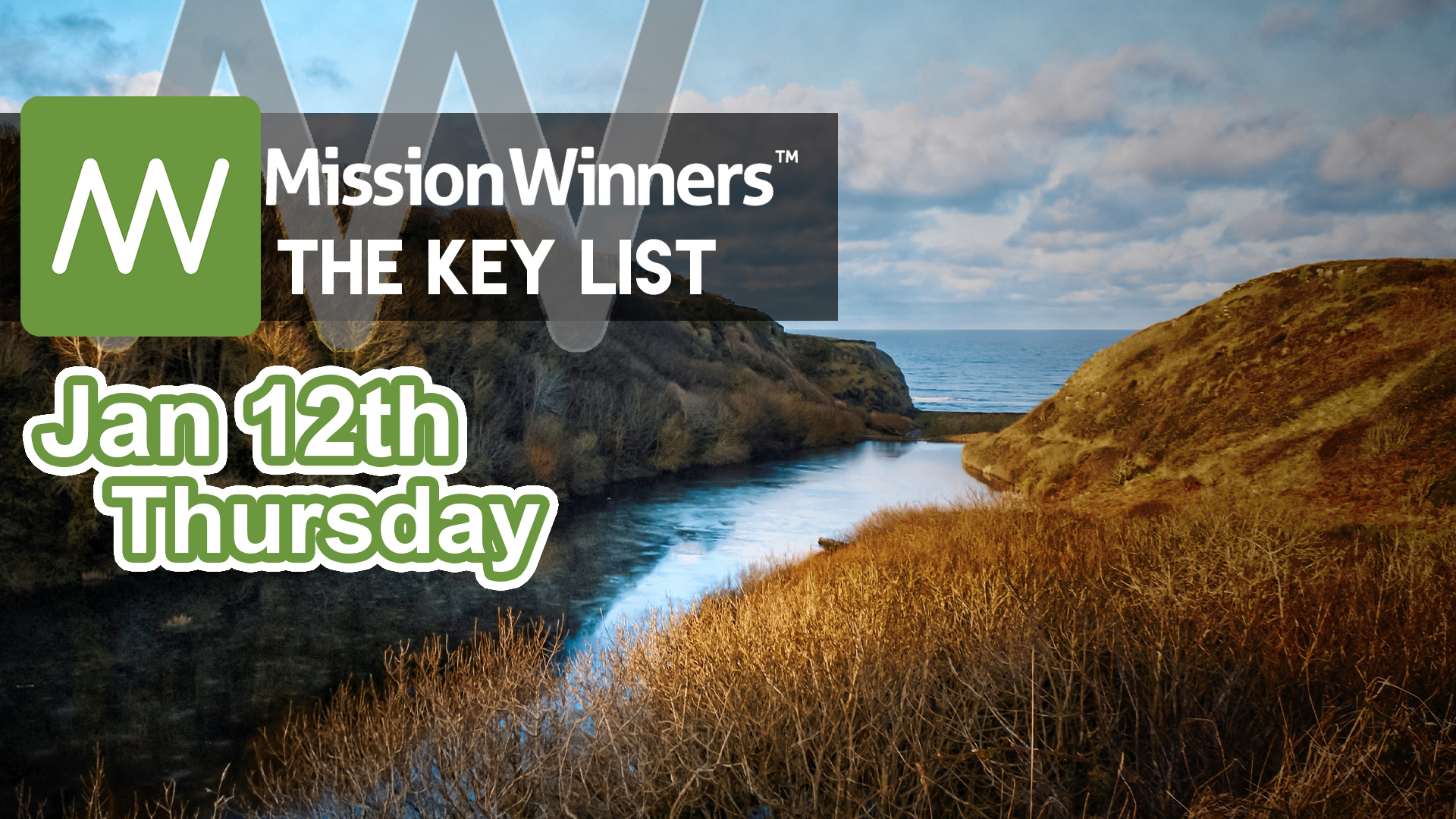 Key List Thursday Jan 12 2023 - Mission Winners