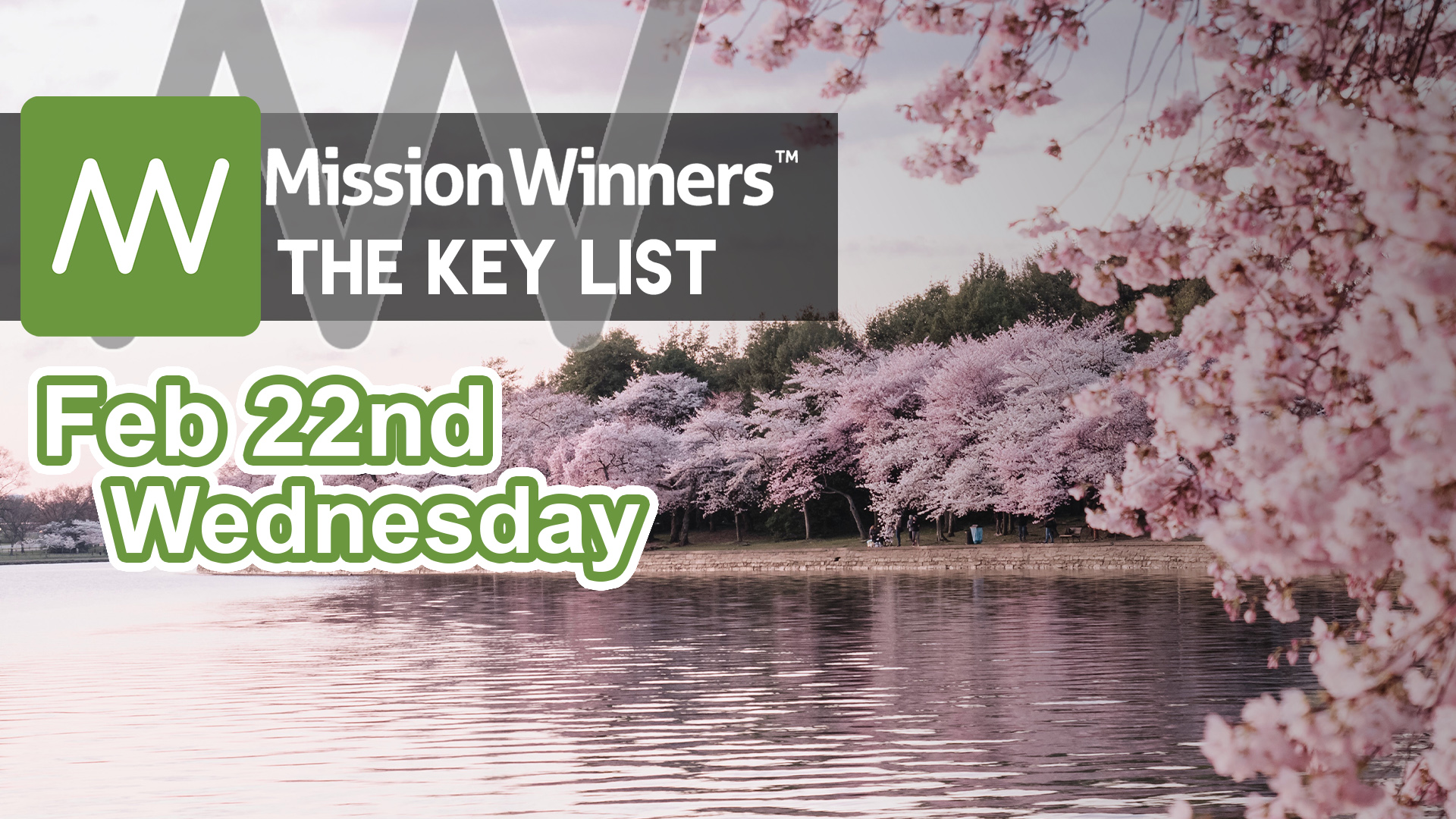 Key List Wednesday Feb 22 2023 - Mission Winners