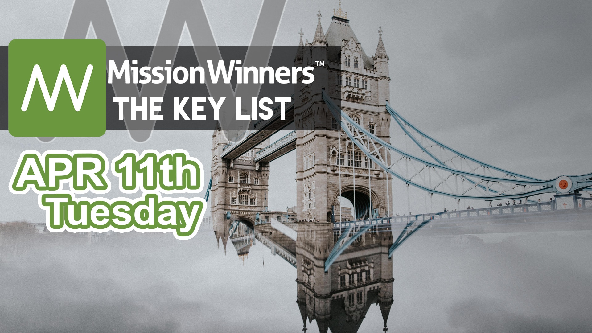 Key List Tuesday Apr 11 2023 - Mission Winners