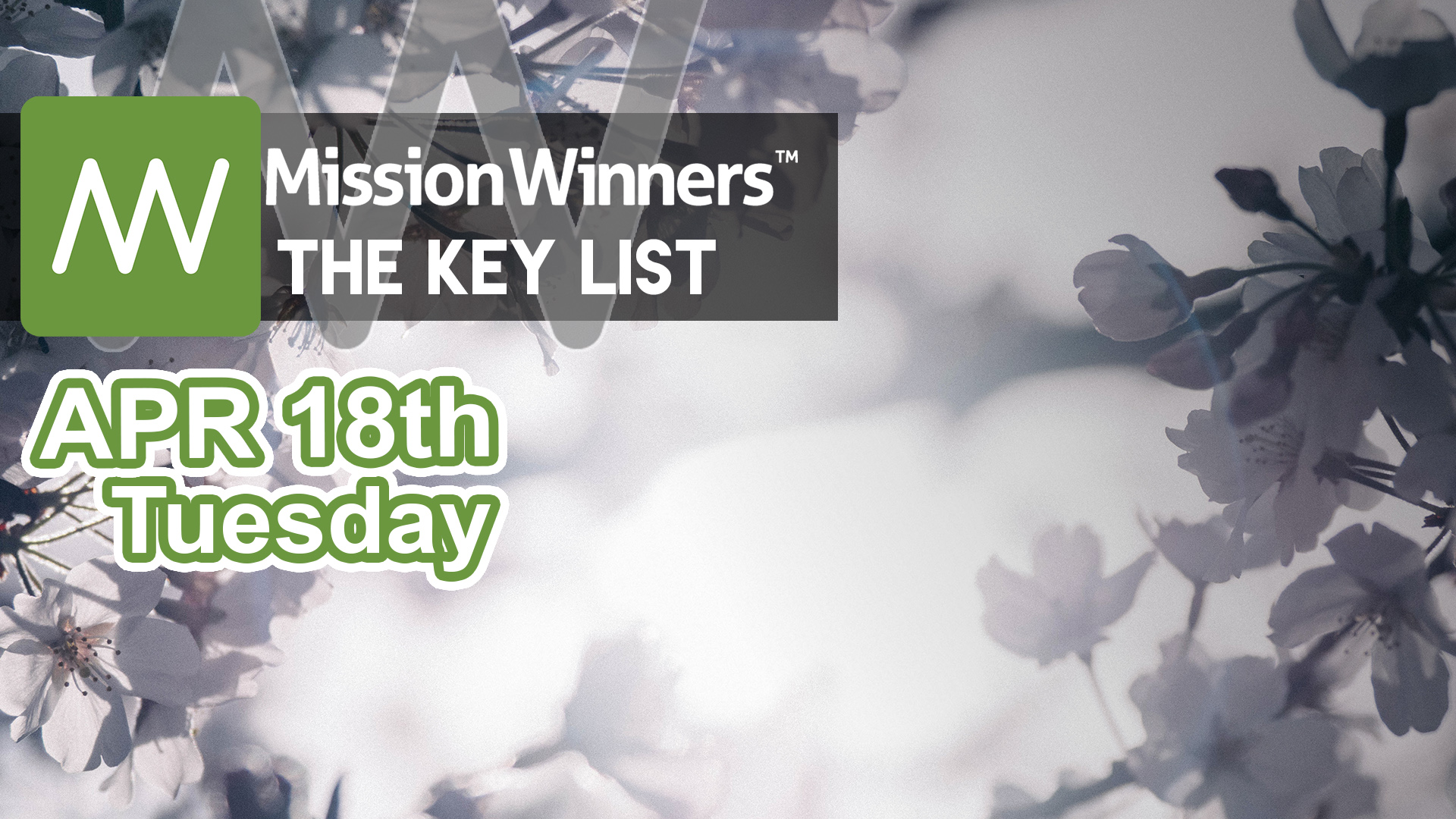 Key List Tuesday Apr 18 2023 - Mission Winners