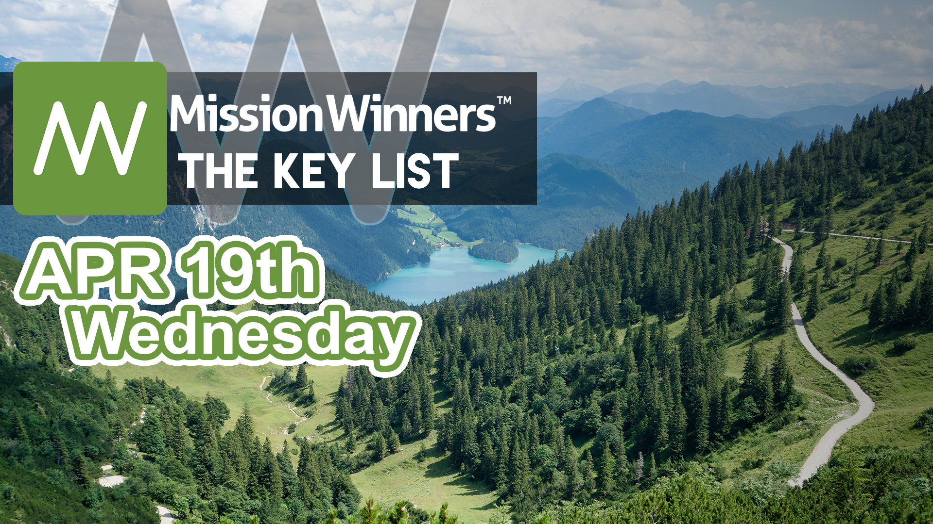 Key List Wednesday Apr 19 2023 - Mission Winners