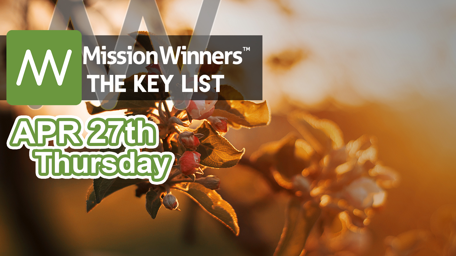 Key List Thursday Apr 27 2023 - Mission Winners