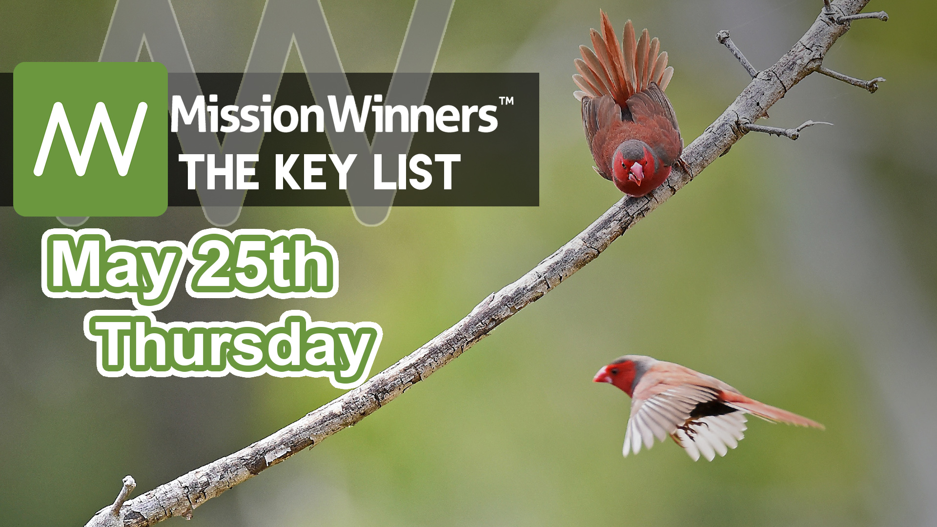 Key List Thursday May 25 2023 - Mission Winners Key List Thursday May 25 2023 - Mission Winners