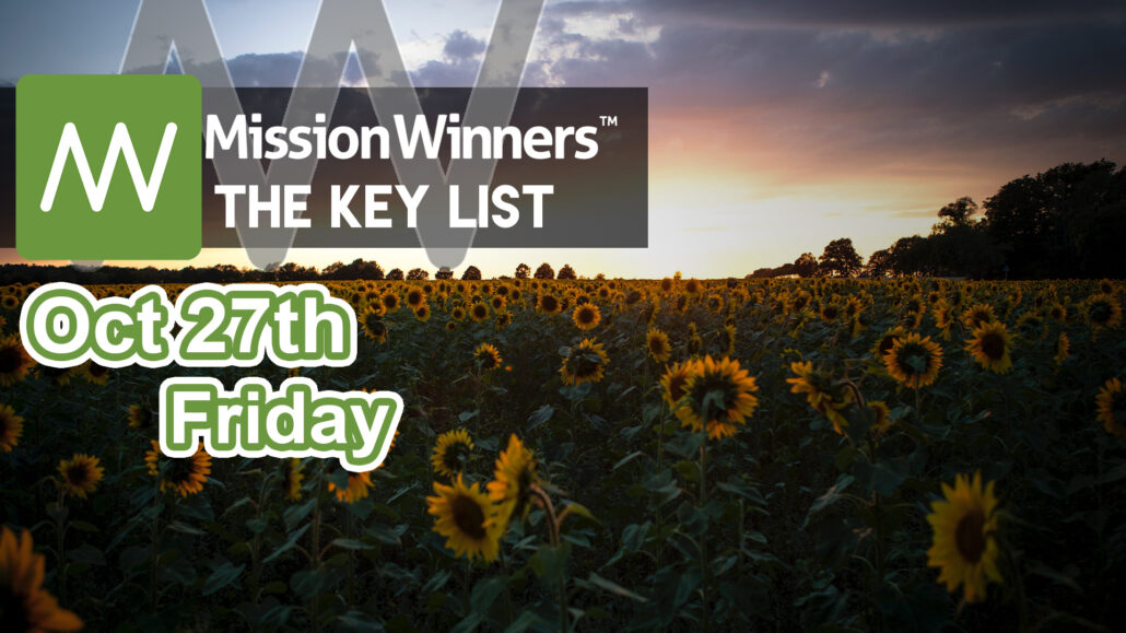 Key List™ Friday Oct 27 2023 - Mission Winners