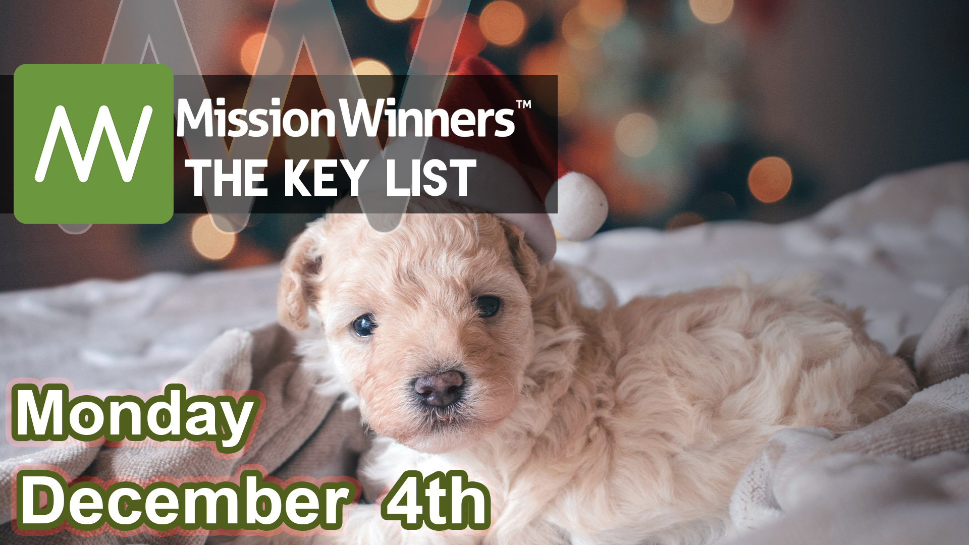Key List™ Monday Dec 04 2023 - Mission Winners