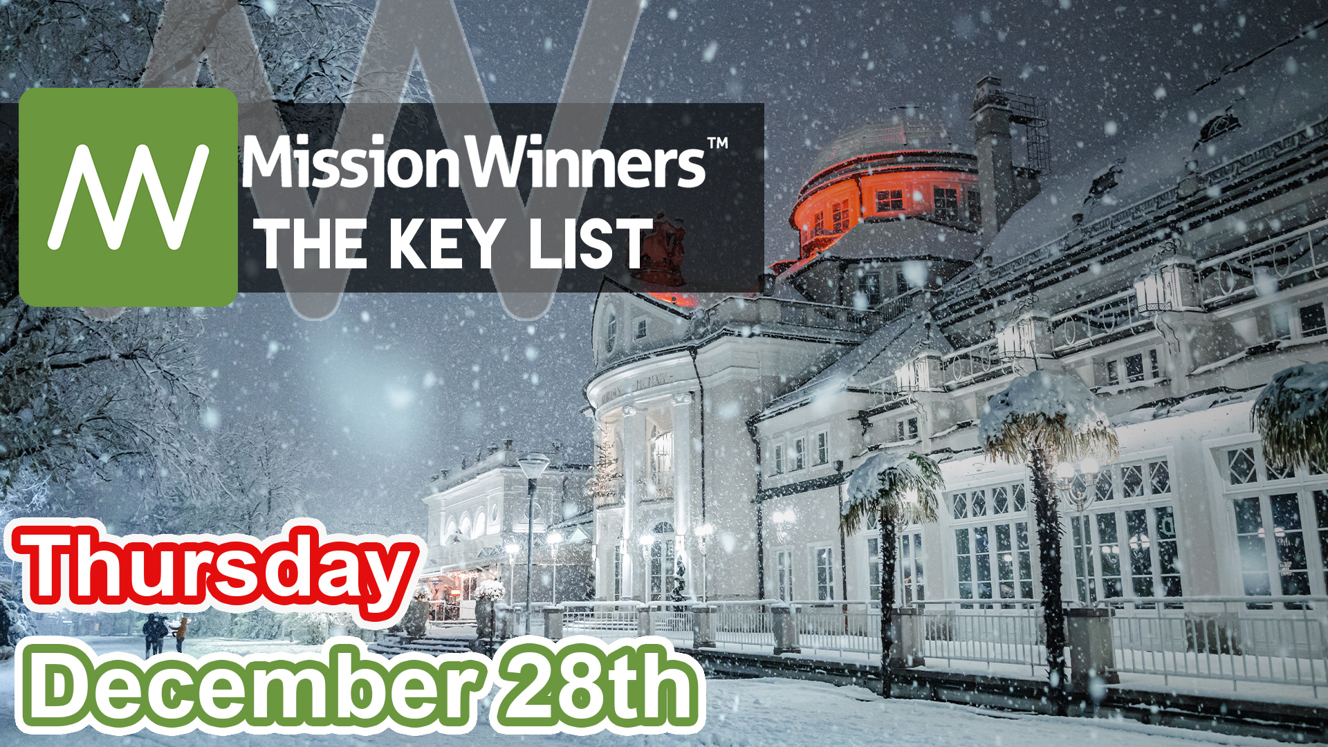 Key List™ Thursday Dec 28 2023 - Mission Winners