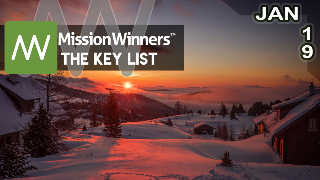 Key List™ Friday Jan 19 2024 - Mission Winners