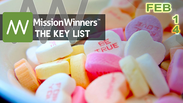 Key List™ Wednesday Feb 14 2024 - Mission Winners