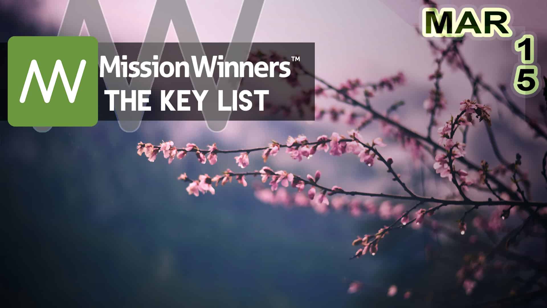 Key List™ Friday Mar 15 2024 - Mission Winners