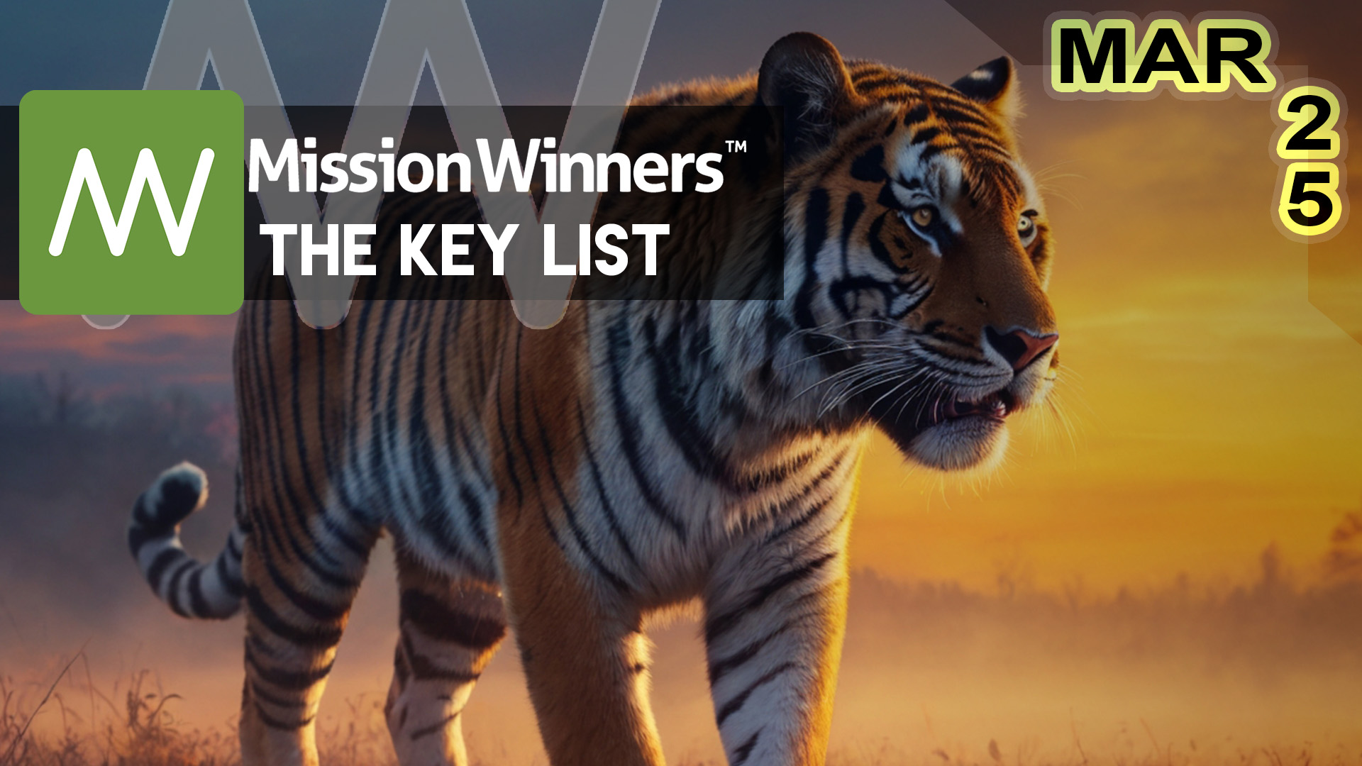 Key List™ Monday Mar 25 2024 - Mission Winners