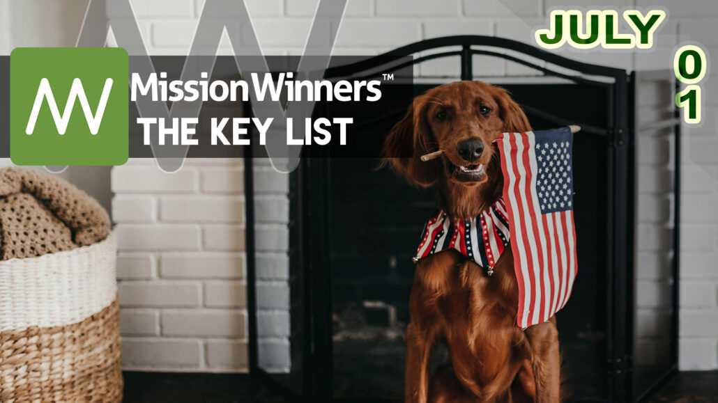 Key List™ Monday Jul 01 2024 - Mission Winners