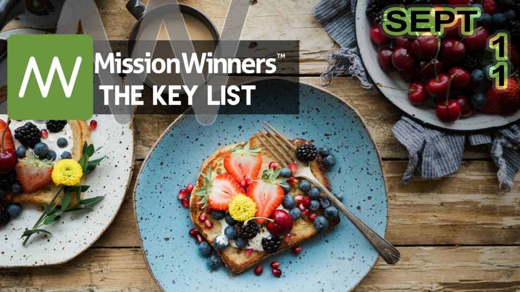 Key List™ Wednesday Sep 11 2024 - Mission Winners