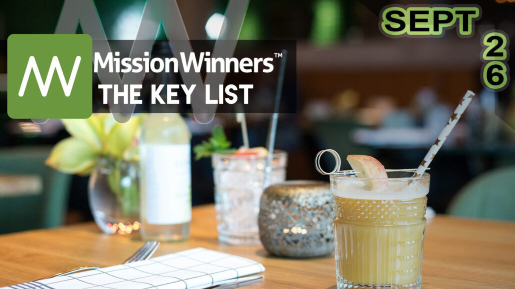 Key List™ Thursday Sep 26 2024 - Mission Winners