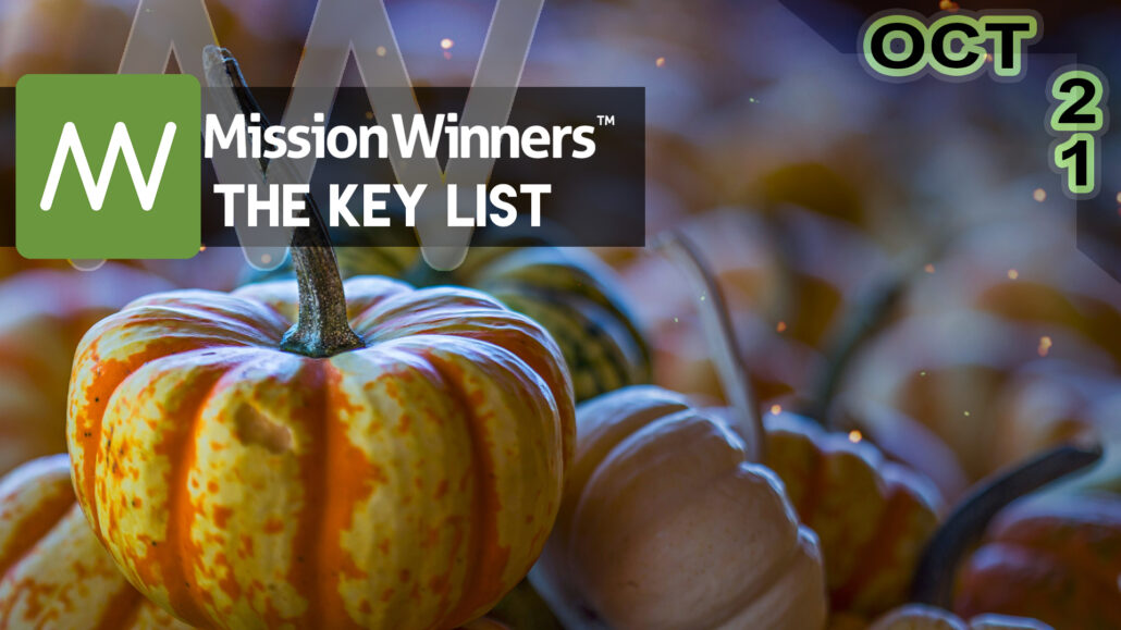 Key List™ Monday Oct 21 2024 - Mission Winners