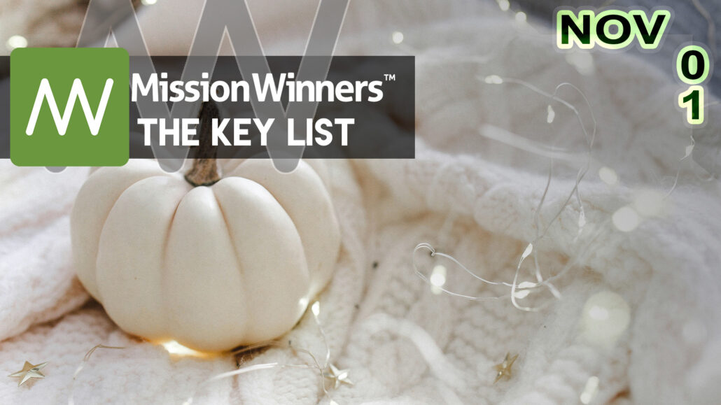 Key List™ Friday Nov 01 2024 - Mission Winners