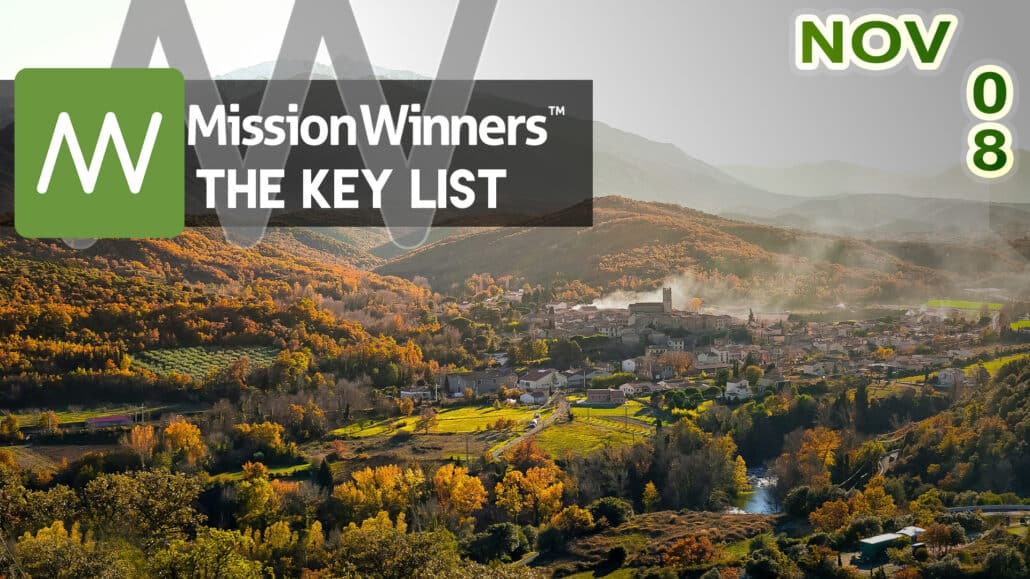 Key List™ Monday Oct 27 2025 - Mission Winners