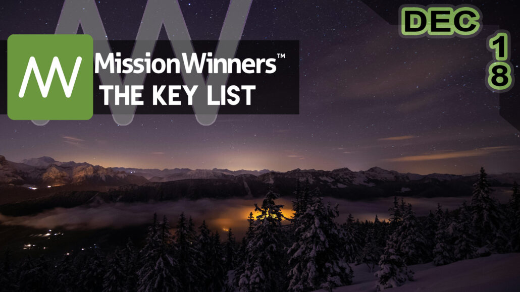 Key List™ Wednesday Dec 18 2024 - Mission Winners
