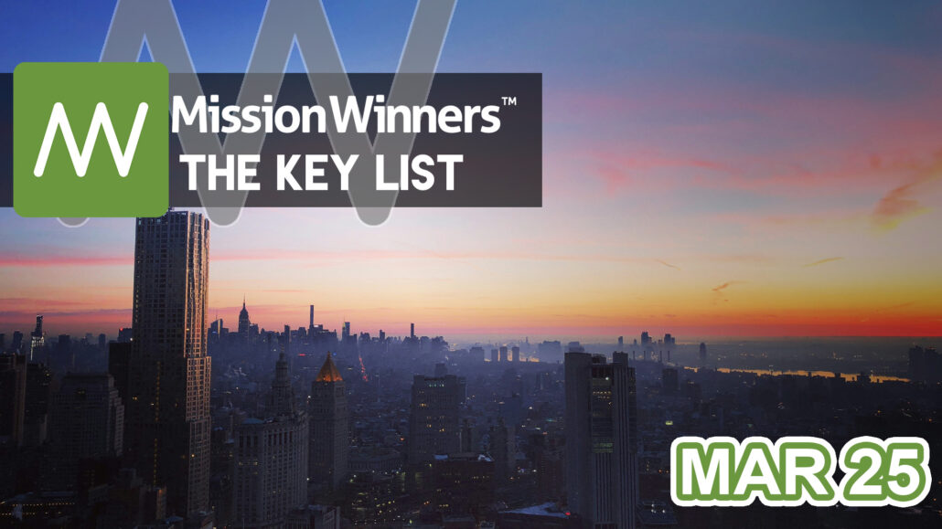Key List™ Tuesday Mar 25 2025 - Mission Winners
