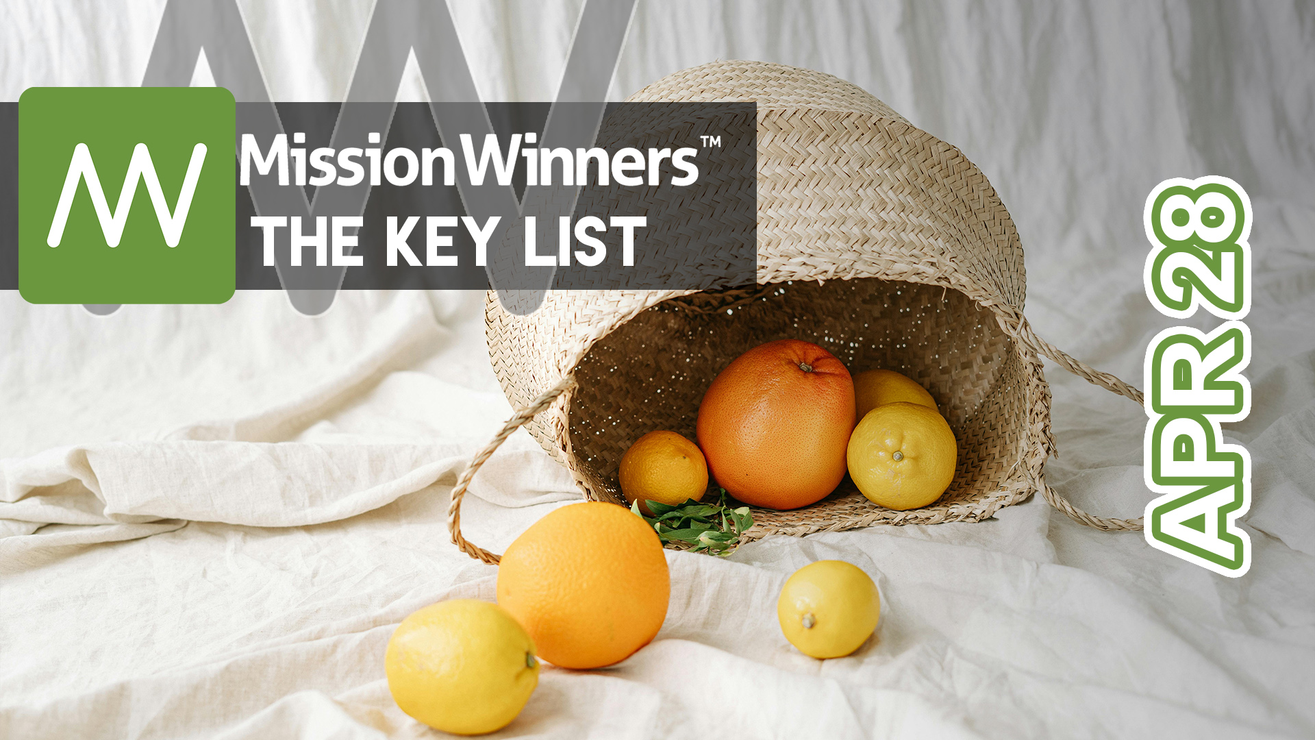 Key List™ Monday Apr 28 2025 - Mission Winners