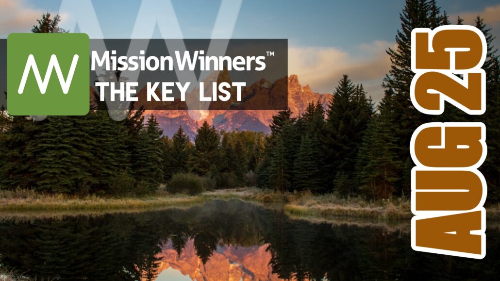 Key List™ Monday Aug 25 2025 - Mission Winners
