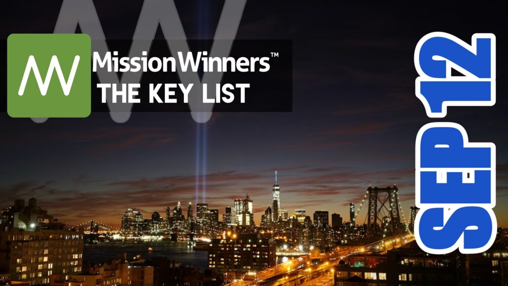 Key List™ Friday Sep 12 2025 - Mission Winners