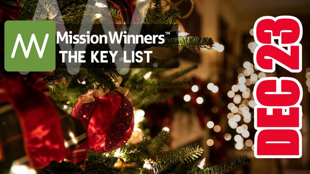 Key List™ Tuesday Dec 23 2025 - Mission Winners