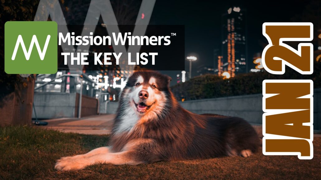 Key List™ Wednesday Jan 21 2026 - Mission Winners