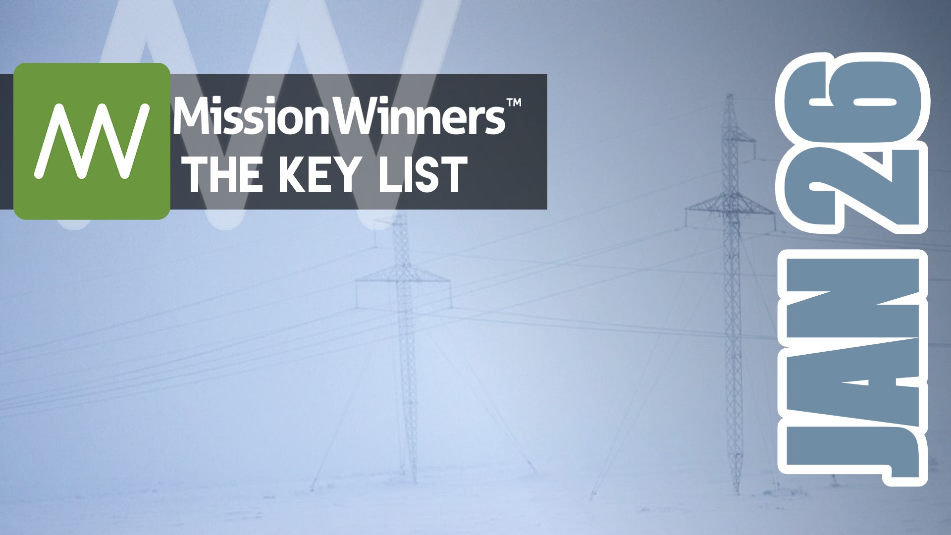 Key List™ Monday Jan 26 2026 - Mission Winners